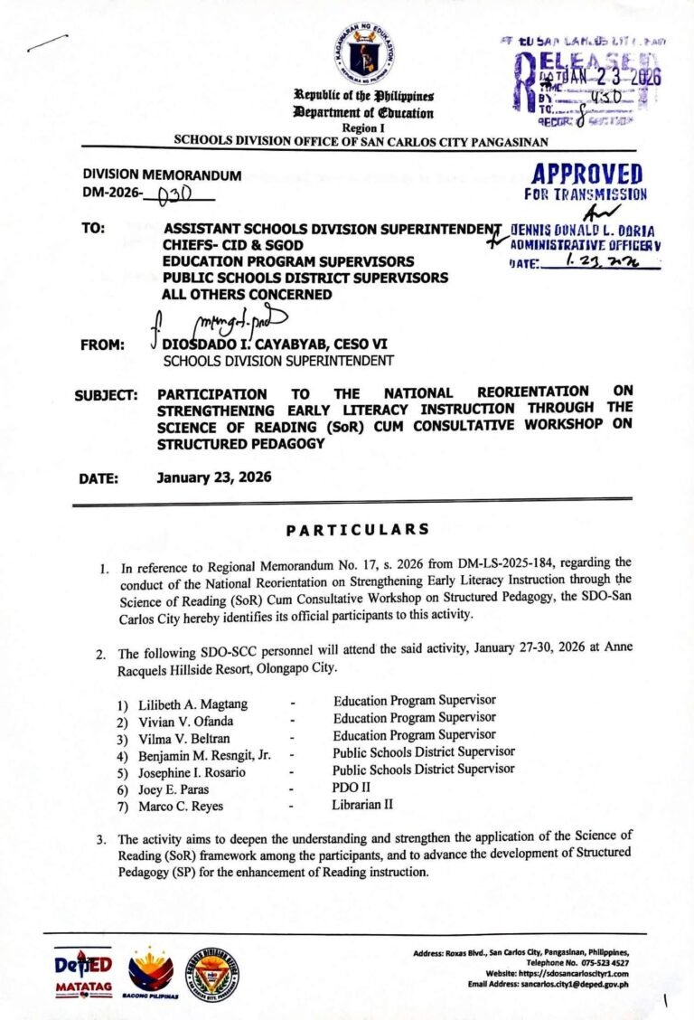 Division Memorandum No. 030 s, 2026 – PARTICIPATION TO THE NATIONAL ...